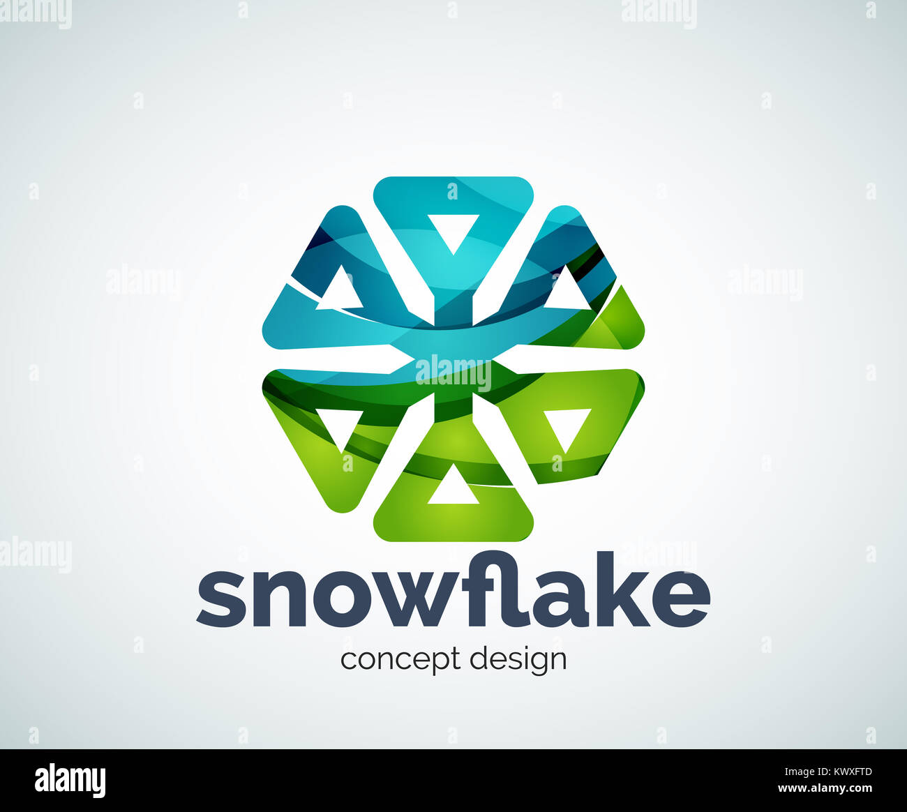Christmas snowflake logo template, abstract business icon Stock Photo ...