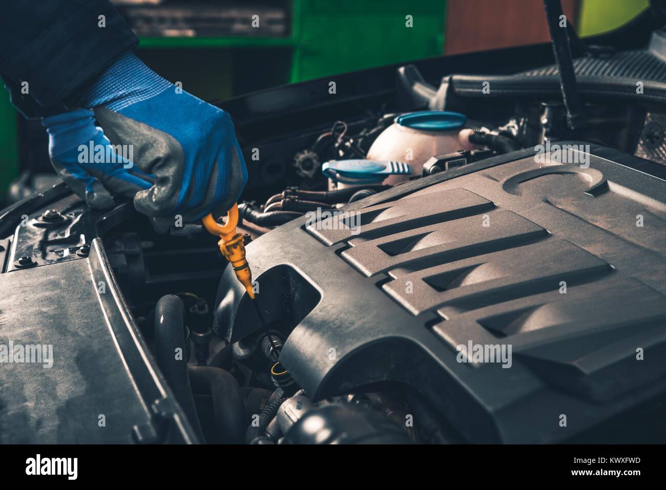 Maintaining Car Oil Check. Engine Oil Check Closeup Photo Stock Photo ...