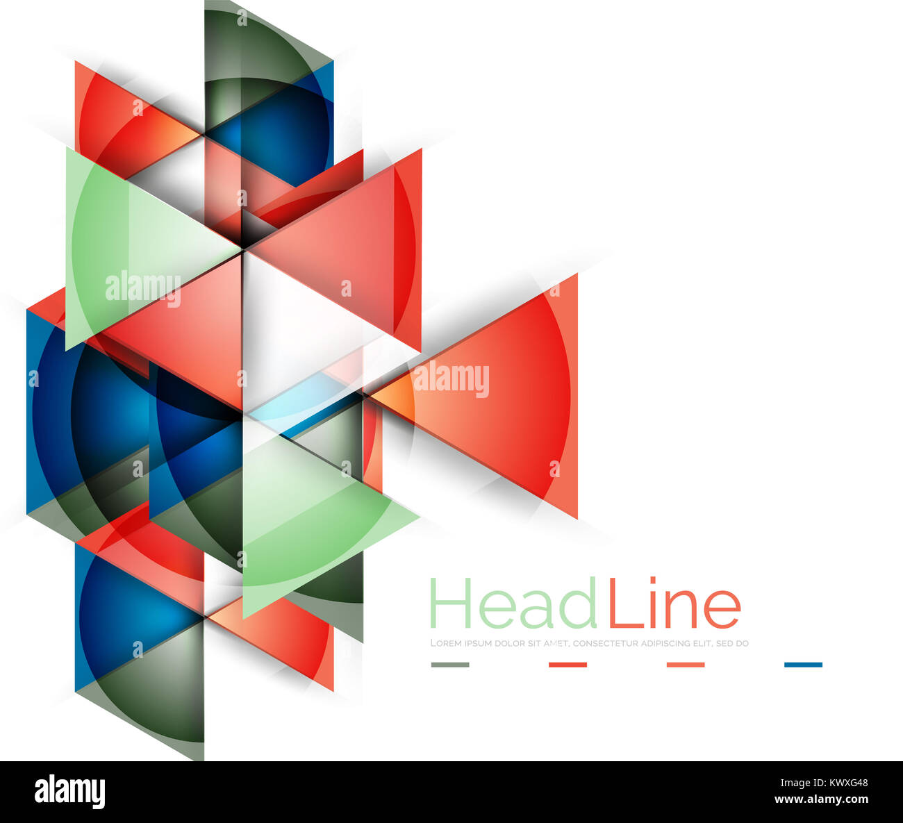 Colorful triangles on white background. Modern geometric banner ...