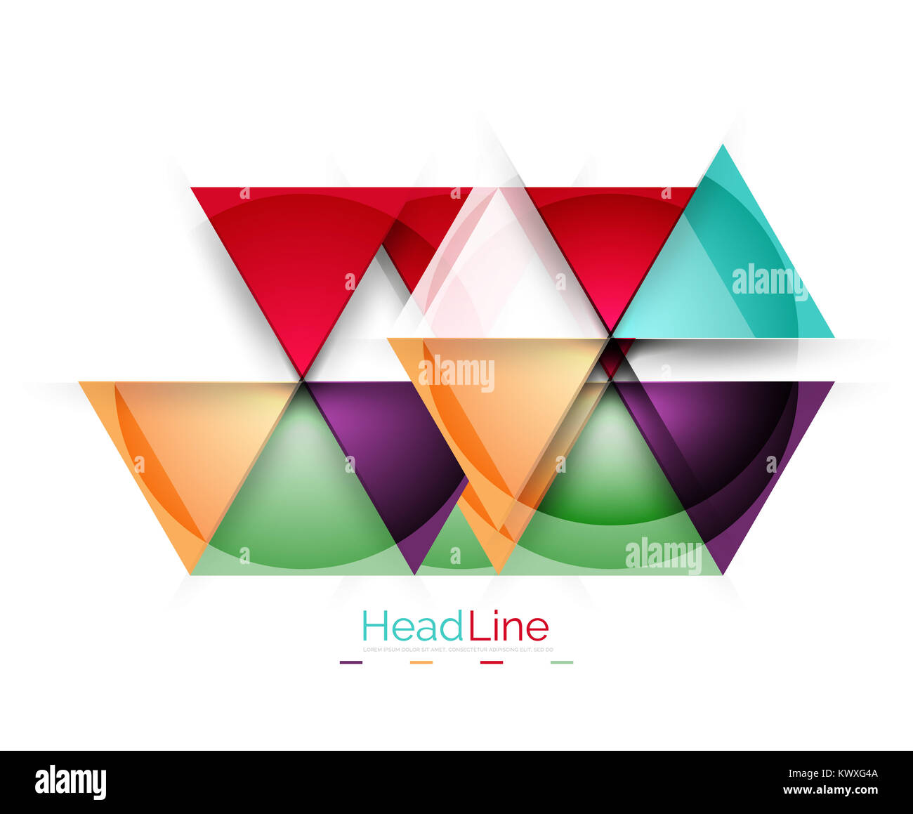 Colorful triangles on white background. Modern geometric banner ...