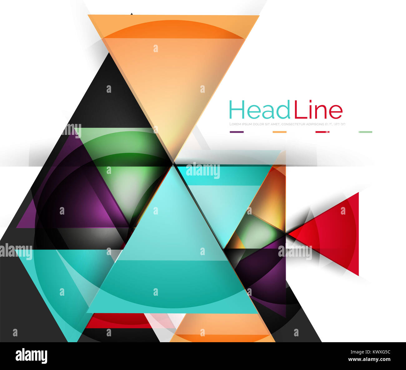 Colorful triangles on white background. Modern geometric banner ...