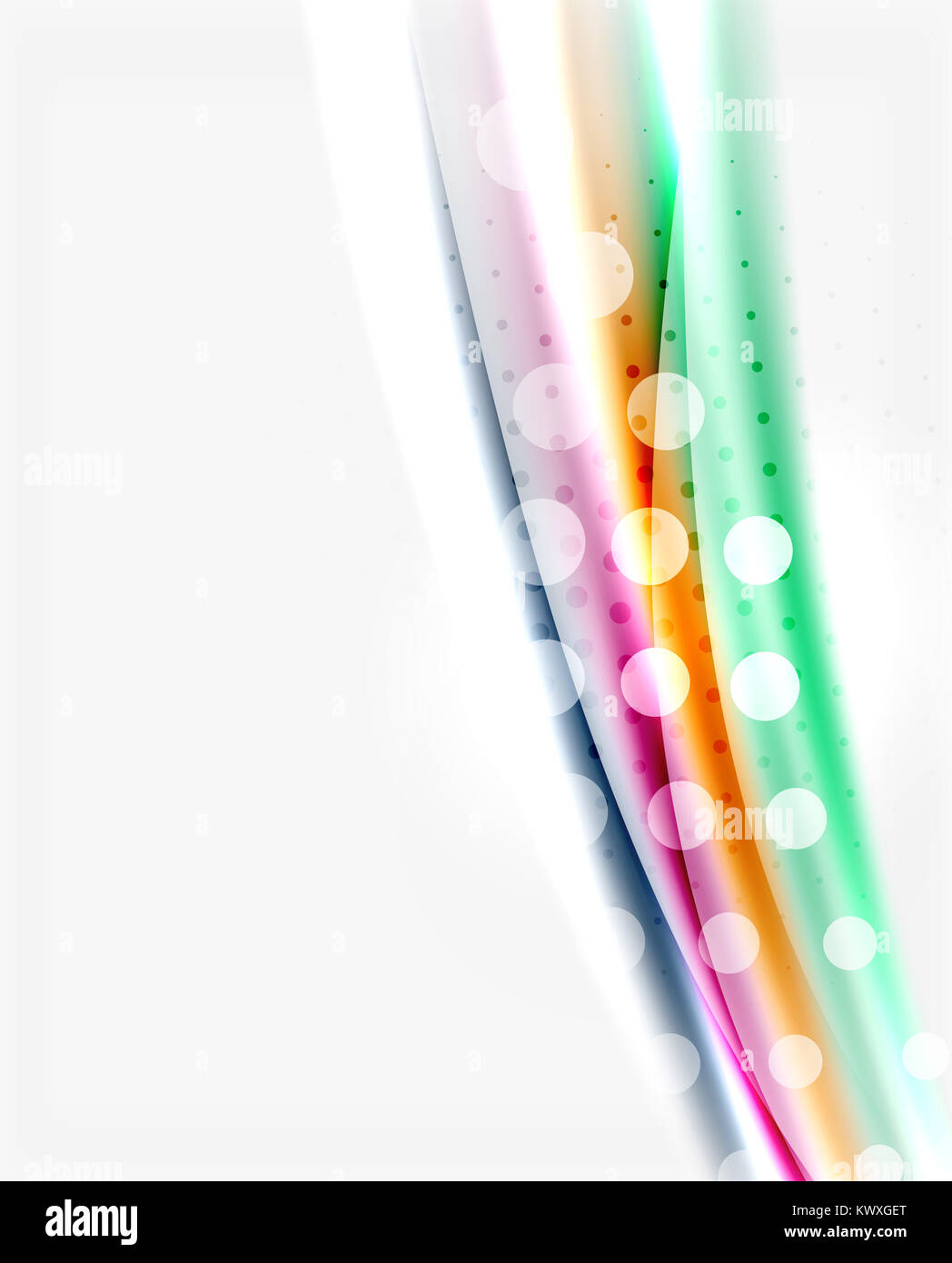 Color wavy lines with light shiny effects. Abstract background template ...