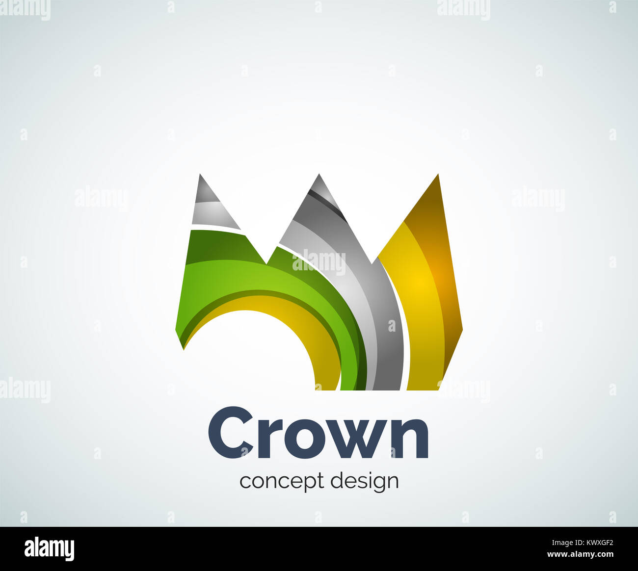 Crown logo template, abstract business icon Stock Photo - Alamy