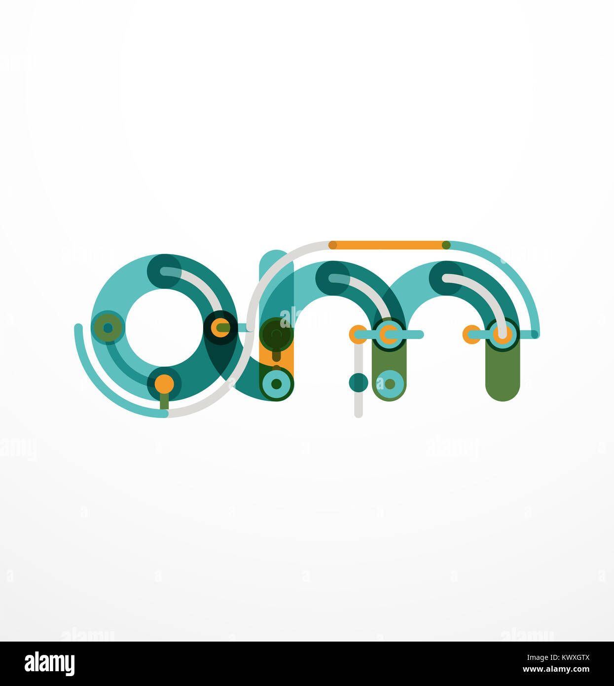 Linear letter. Minimalistic logo thin lines Stock Photo - Alamy