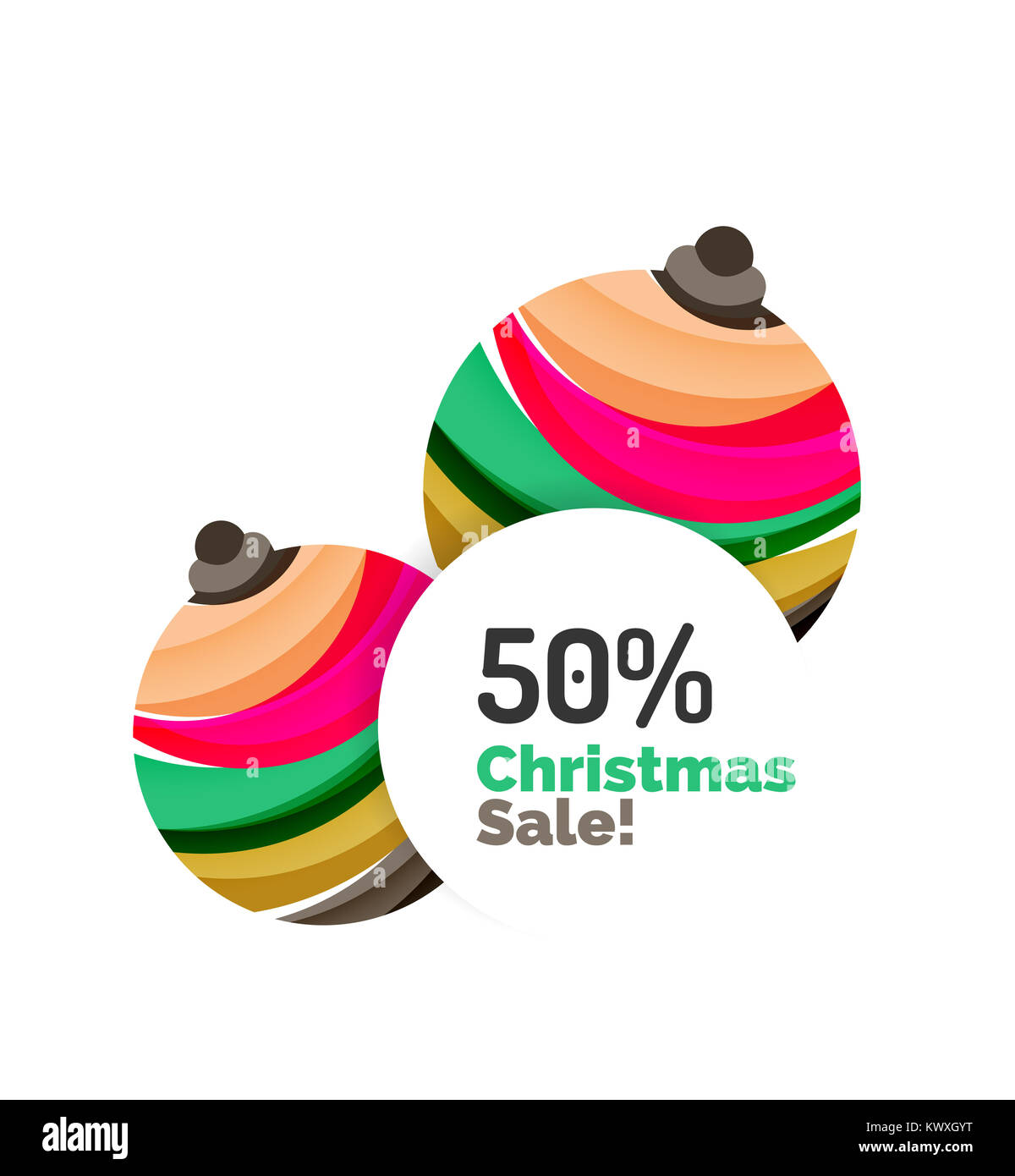 Christmas banner with baubles. geometric banner Stock Photo - Alamy