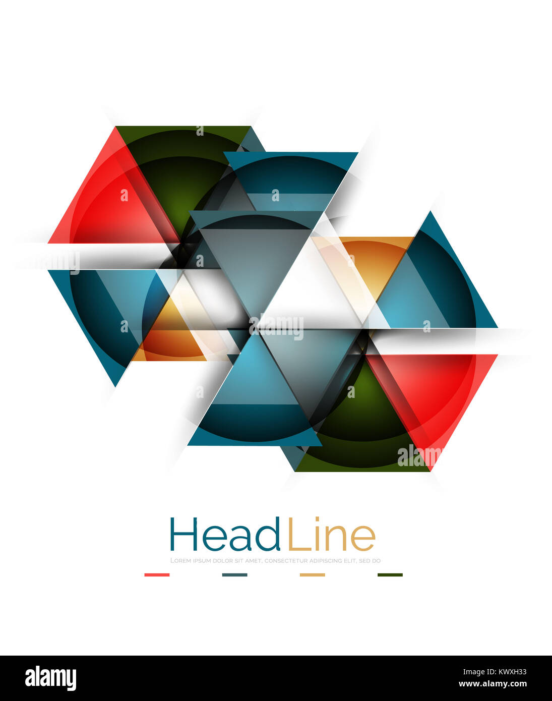 Colorful triangles on white background. Modern geometric banner ...