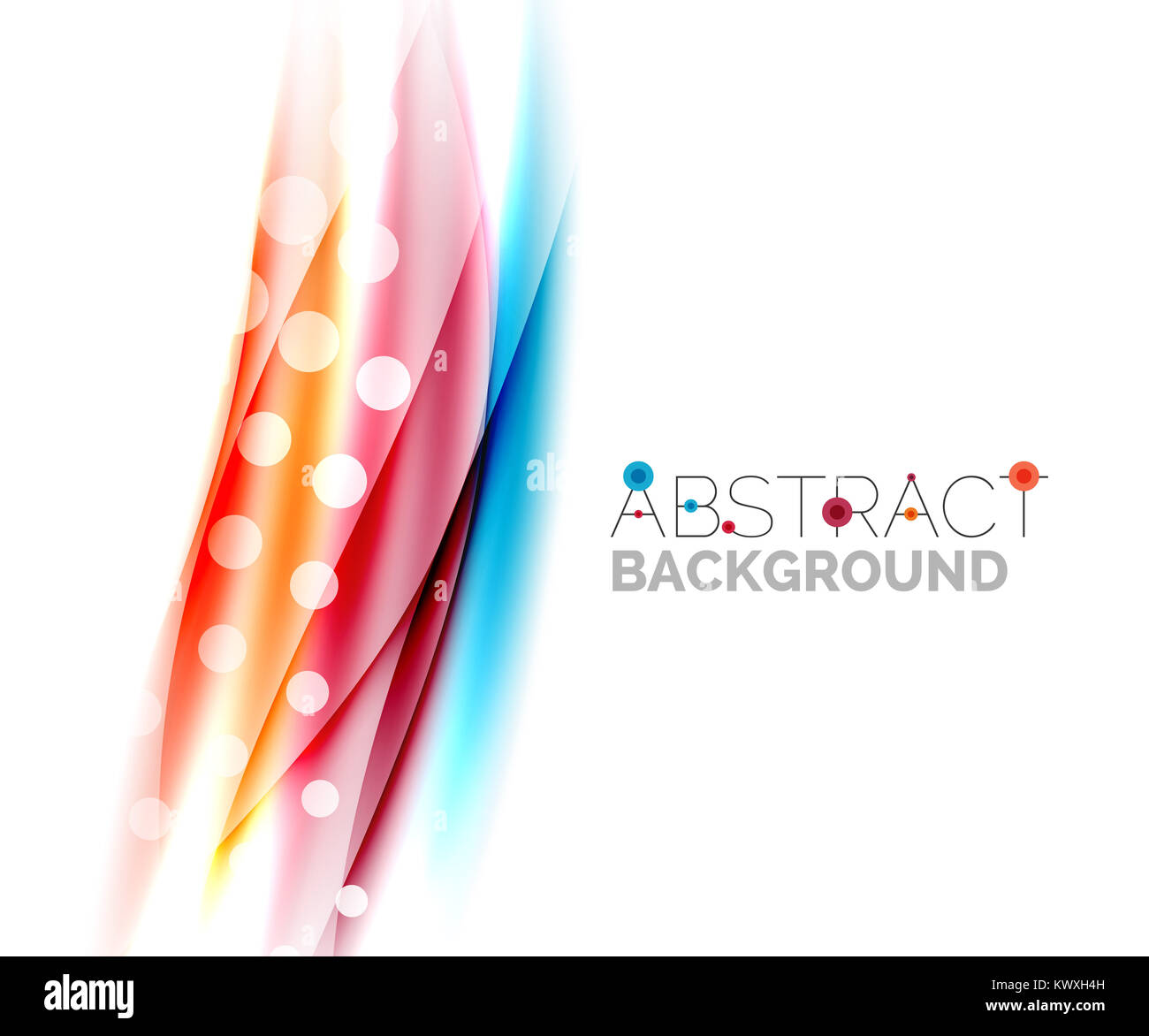 Color wavy lines with light shiny effects. Abstract background template ...