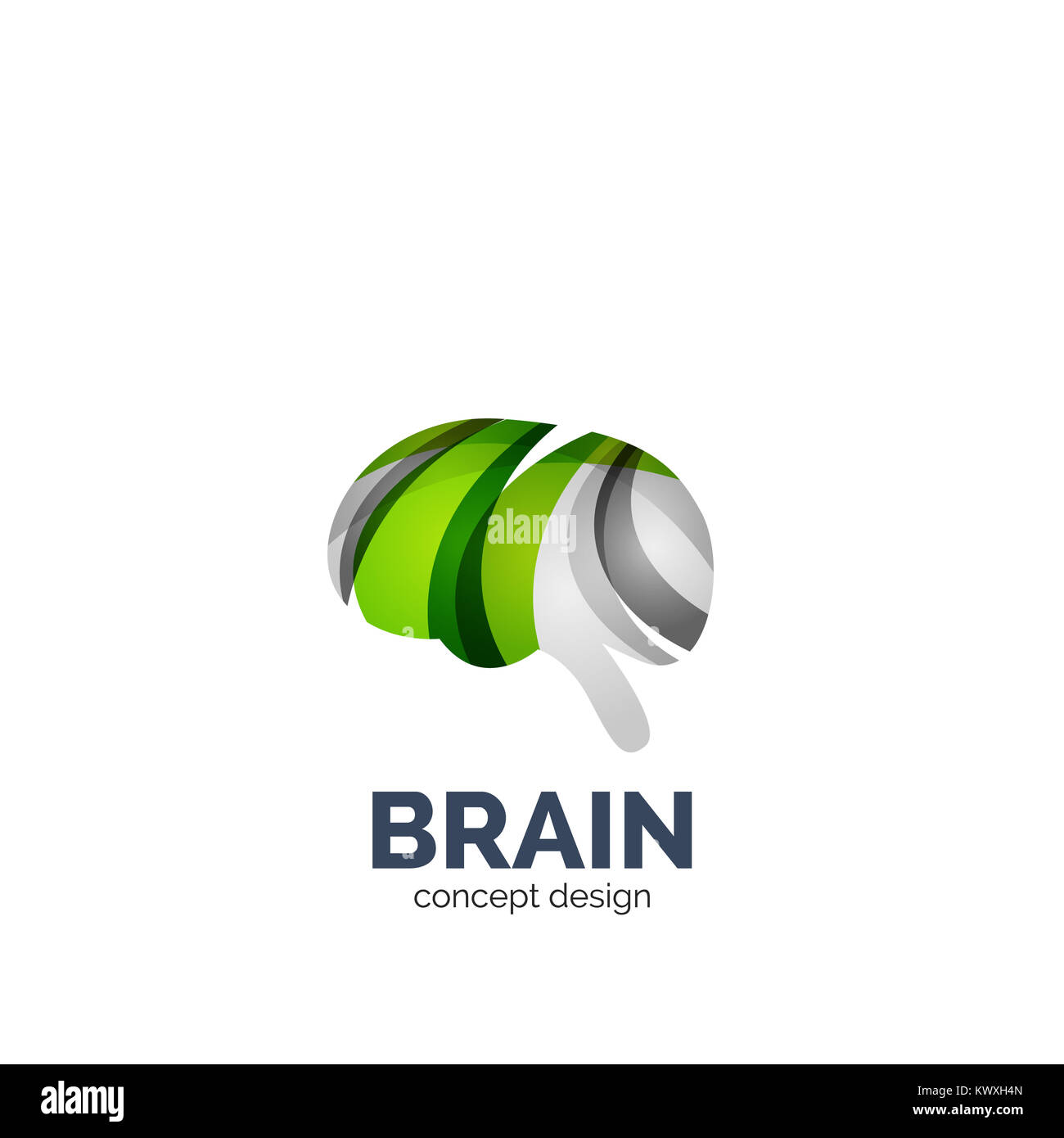brain logo template, elegant geometric design Stock Photo - Alamy