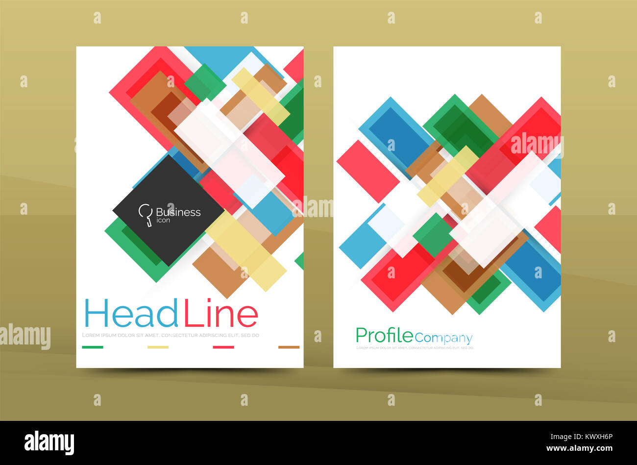 Set of modern geometric business annual report covers. abstract ...