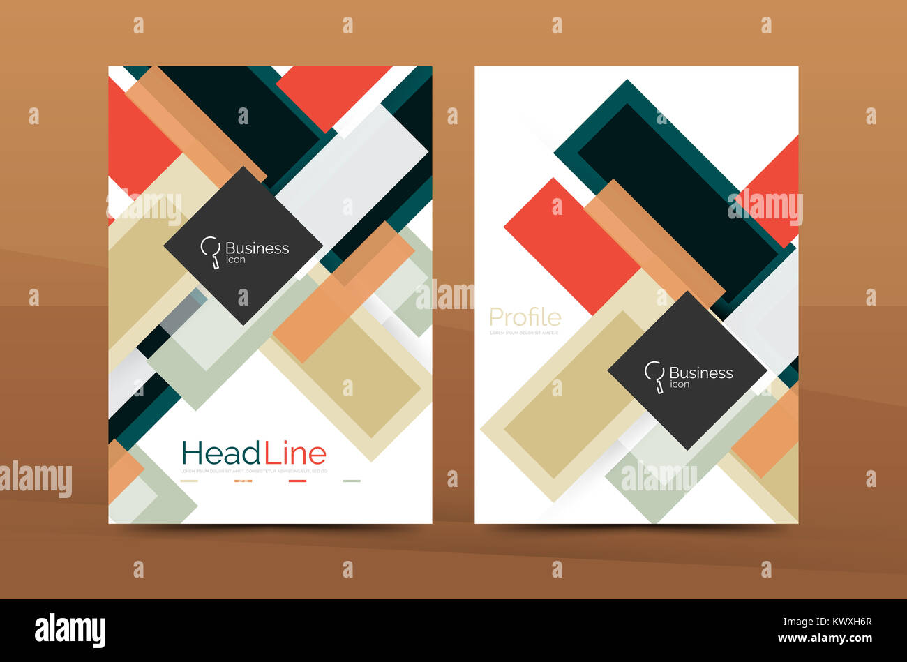 Set of modern geometric business annual report covers. abstract ...