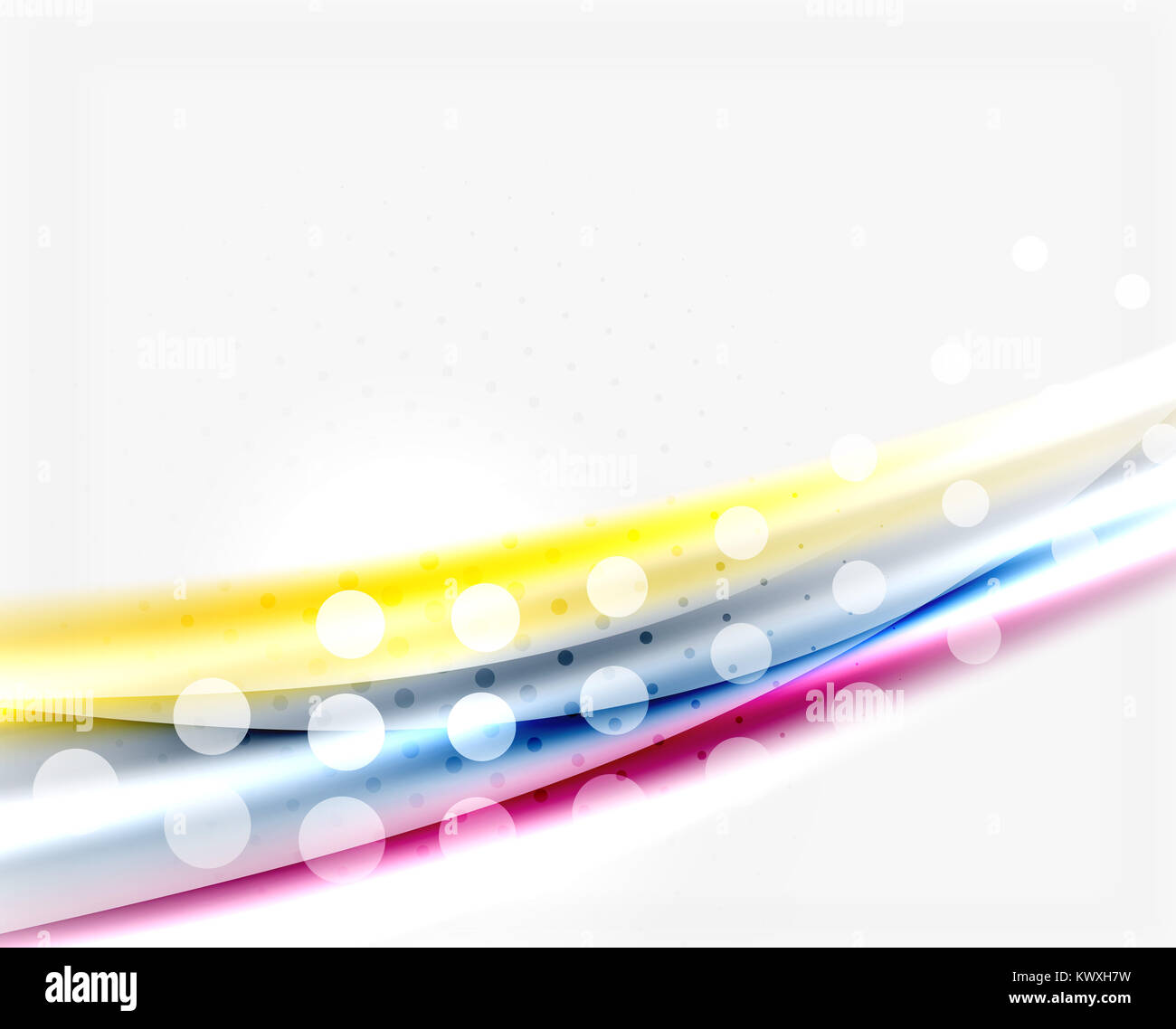 Color wavy lines with light shiny effects. Abstract background template ...