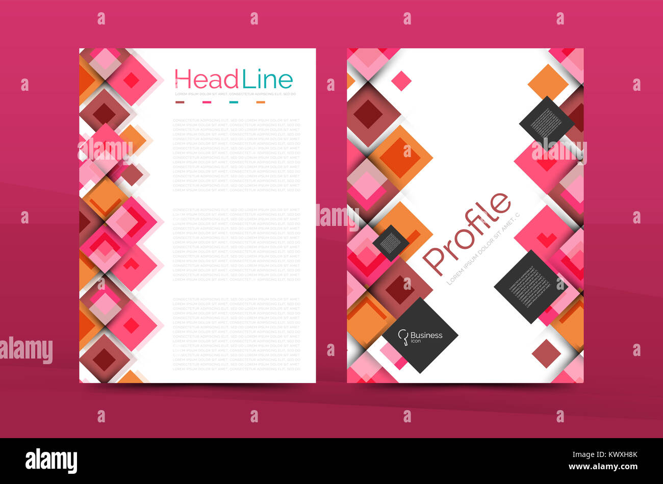 Set of front and back a4 size pages, business annual report design ...