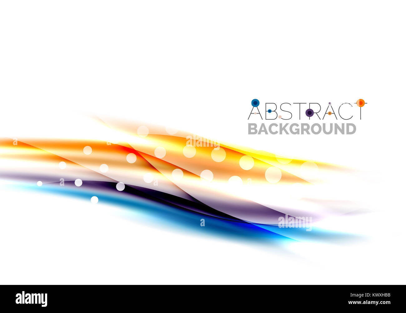 Color wavy lines with light shiny effects. Abstract background template ...