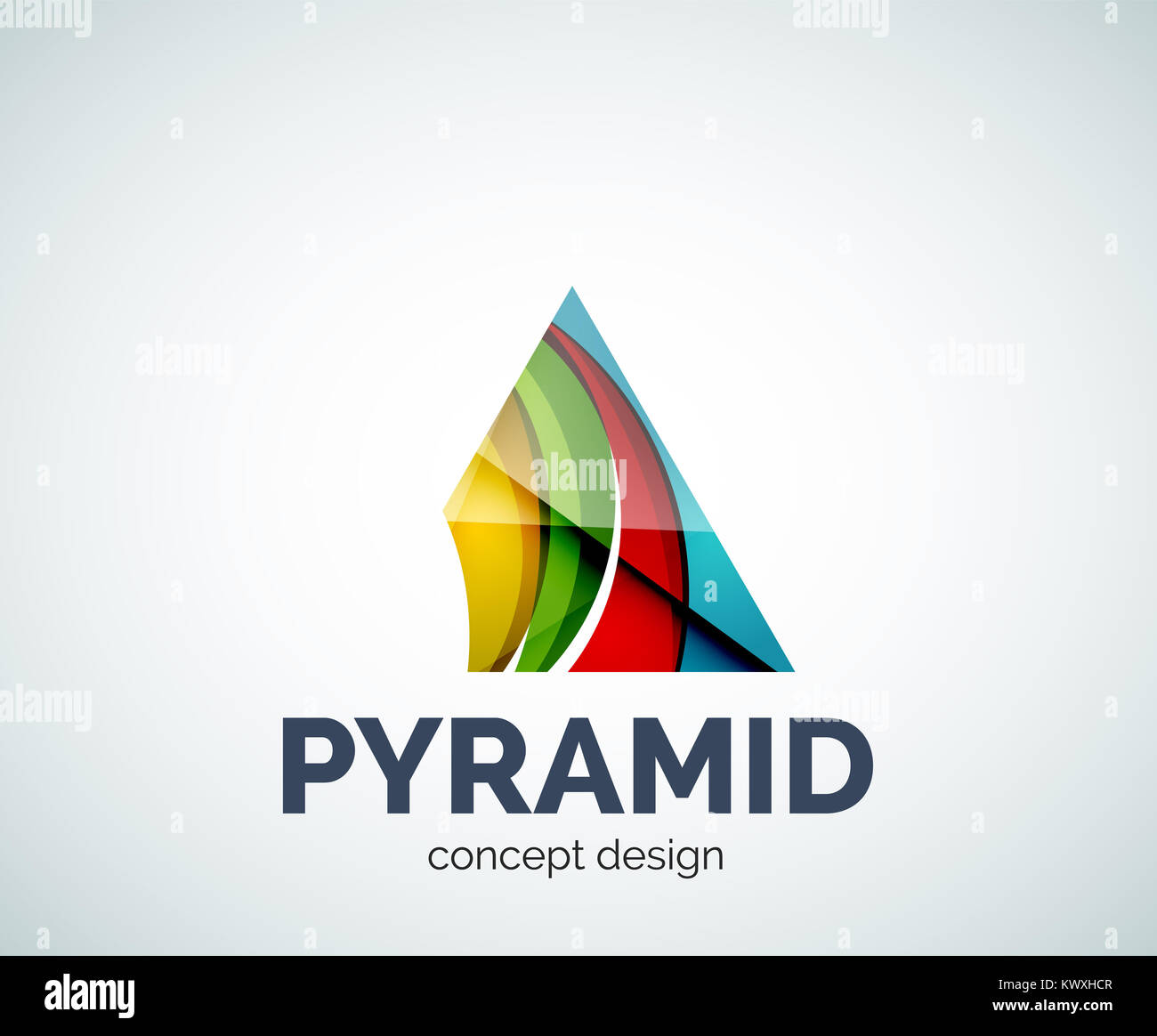 Pyramid logo business branding icon, created with color overlapping ...