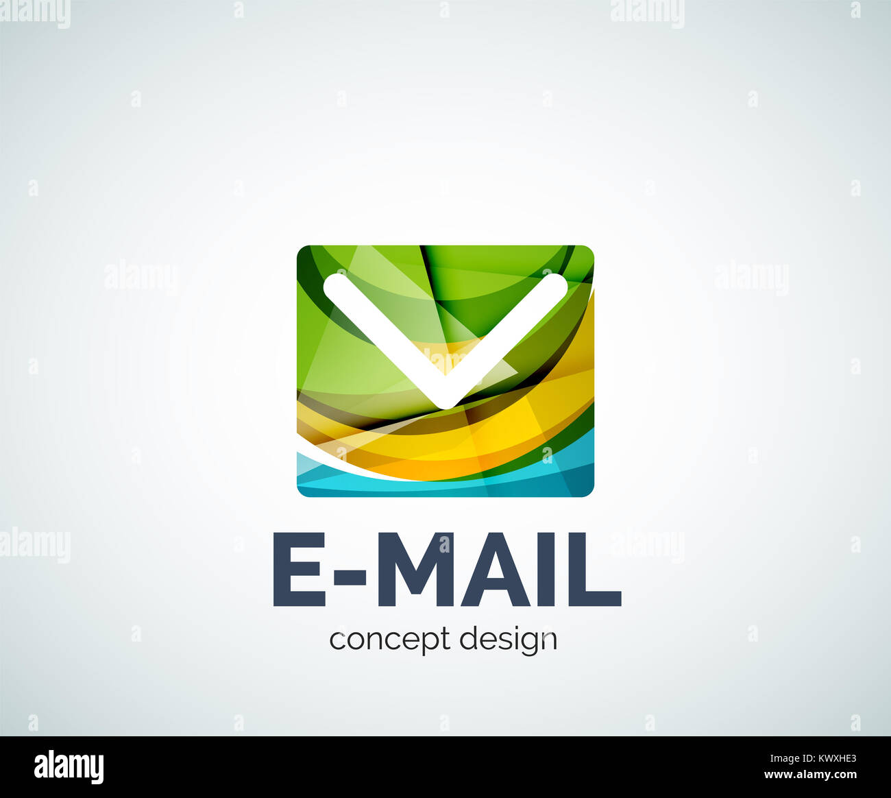 E-mail logo business branding icon, created with color overlapping ...