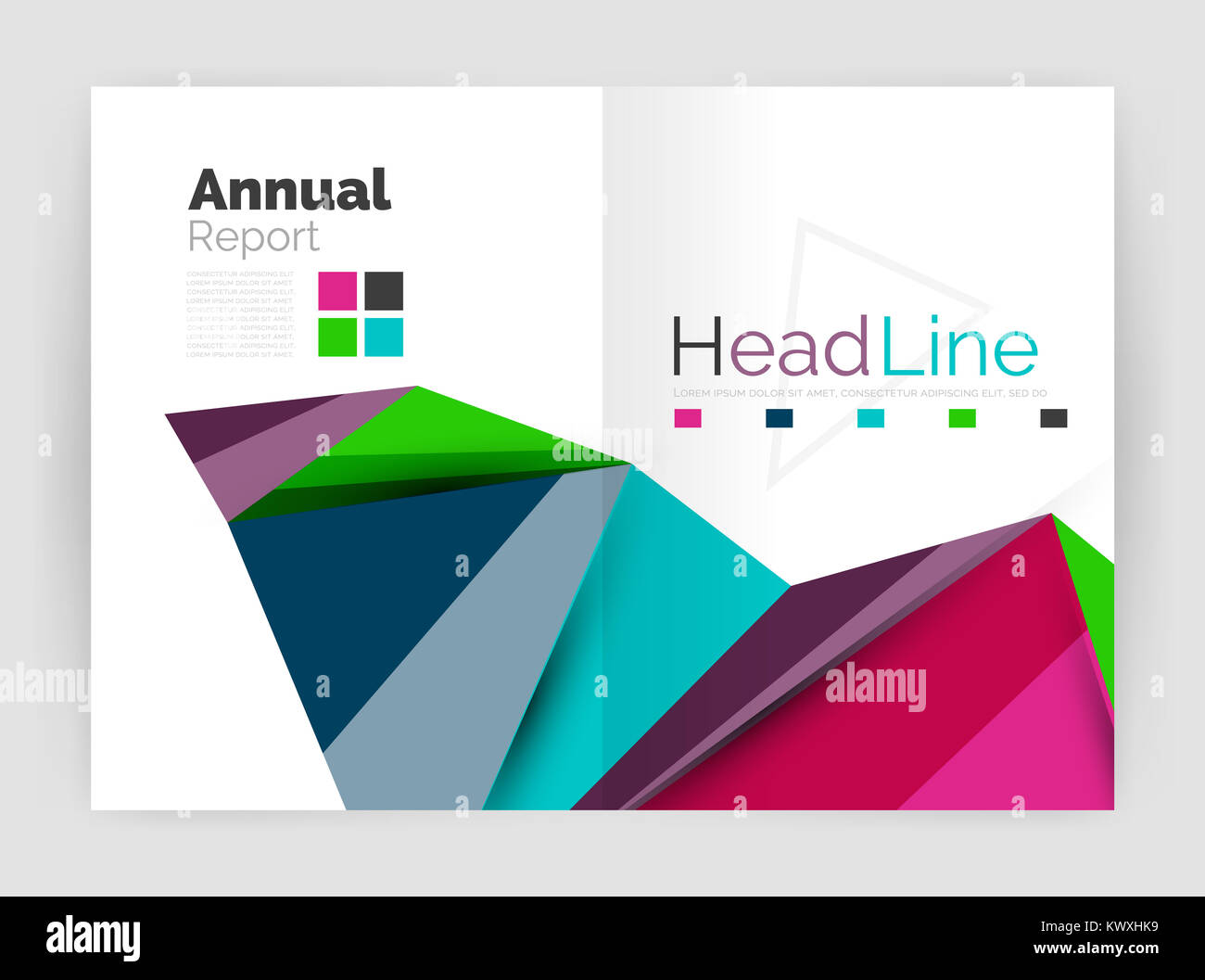 triangle business brochure template Stock Photo - Alamy