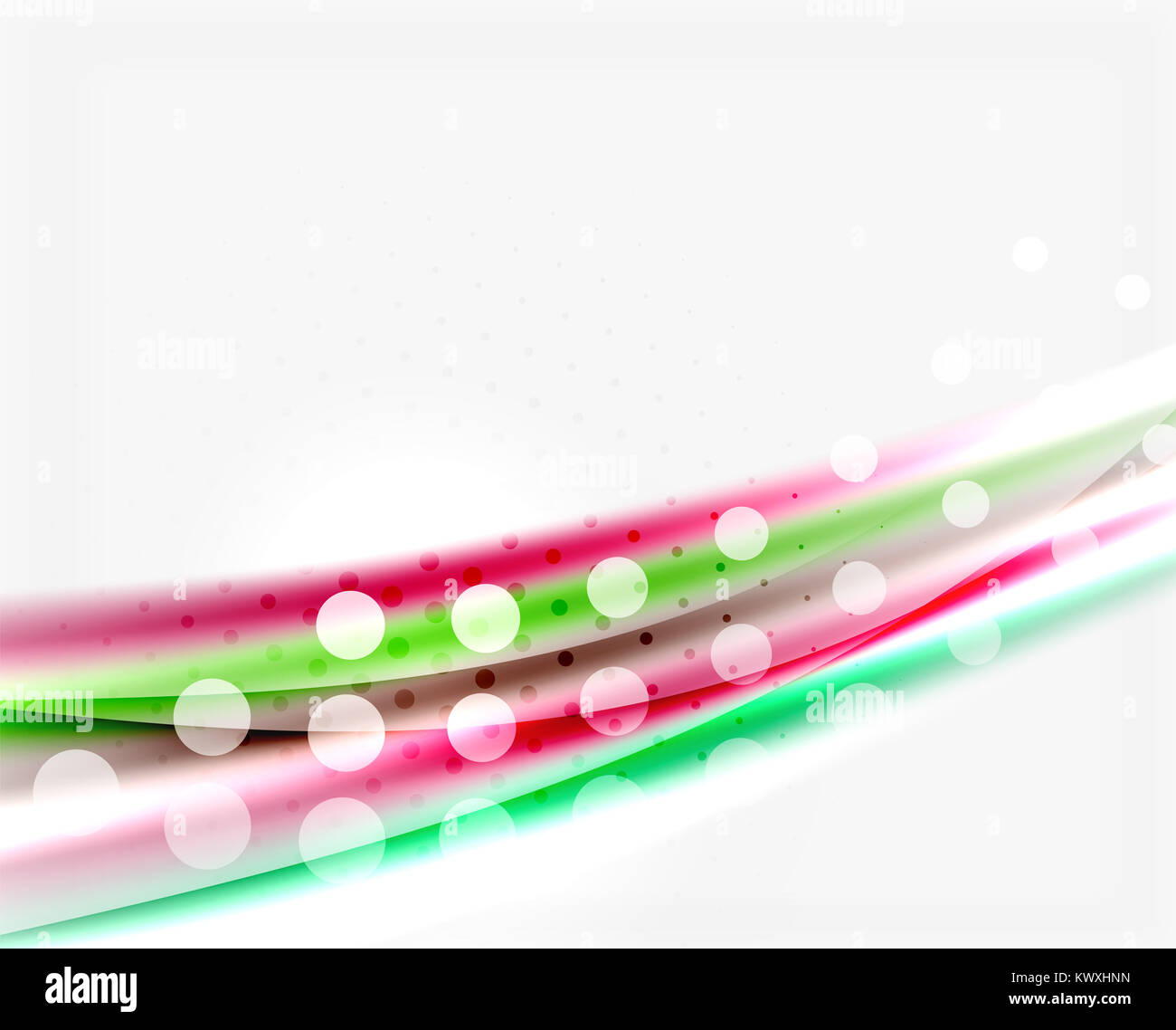 Shiny bright color lines with light effects and circles, wave abstract ...