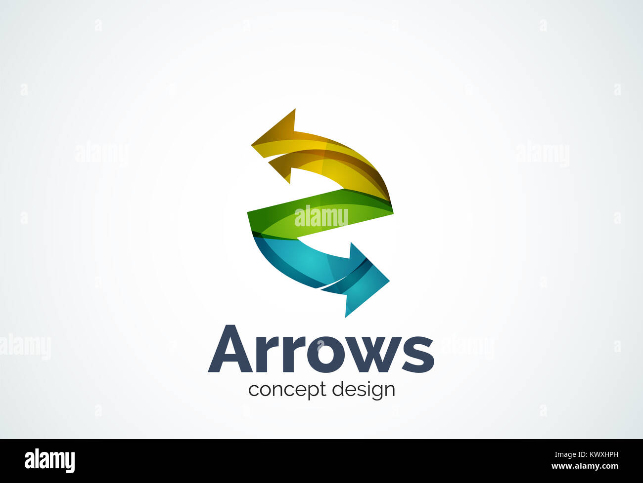 Direction arrows logo template, abstract elegant business icon Stock ...