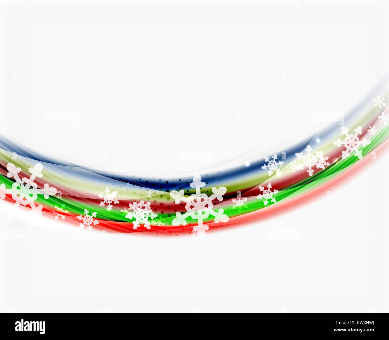 Christmas wave abstract background, curve line with snowflakes Stock ...