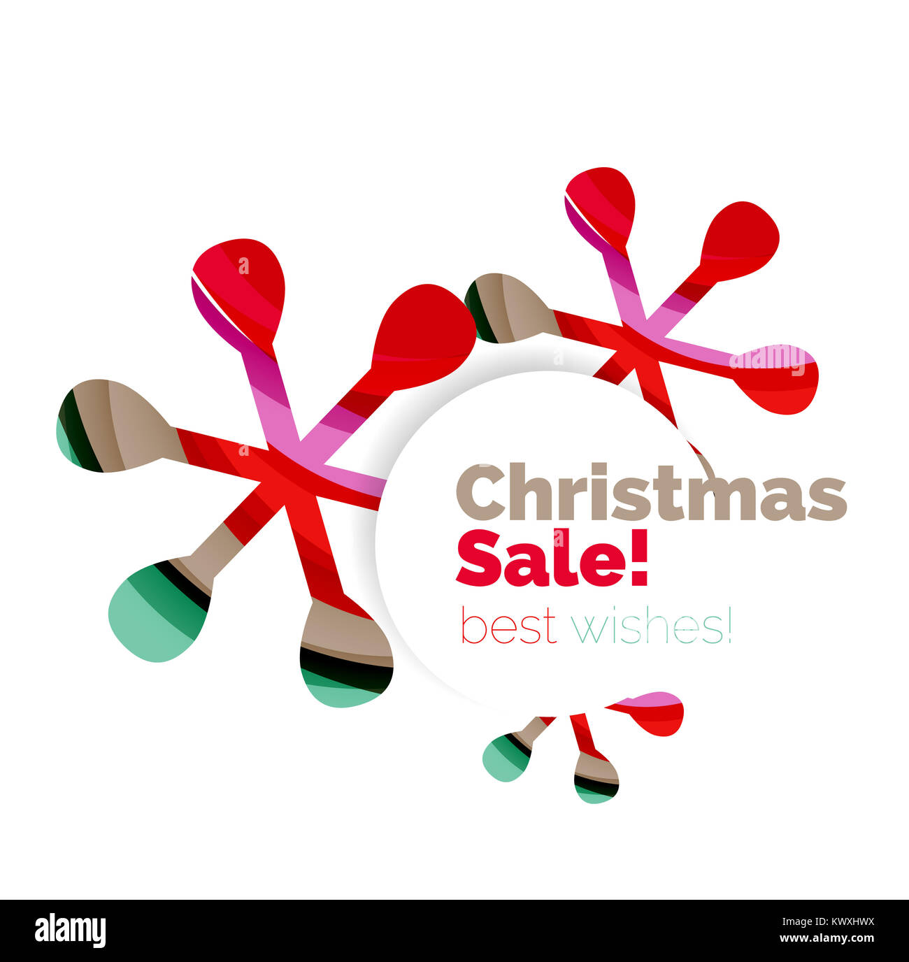 Christmas banner with baubles. geometric banner Stock Photo - Alamy