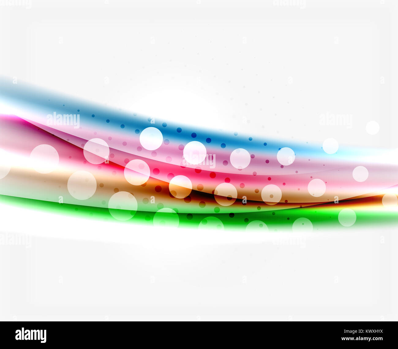 Color wavy lines with light shiny effects. Abstract background template ...