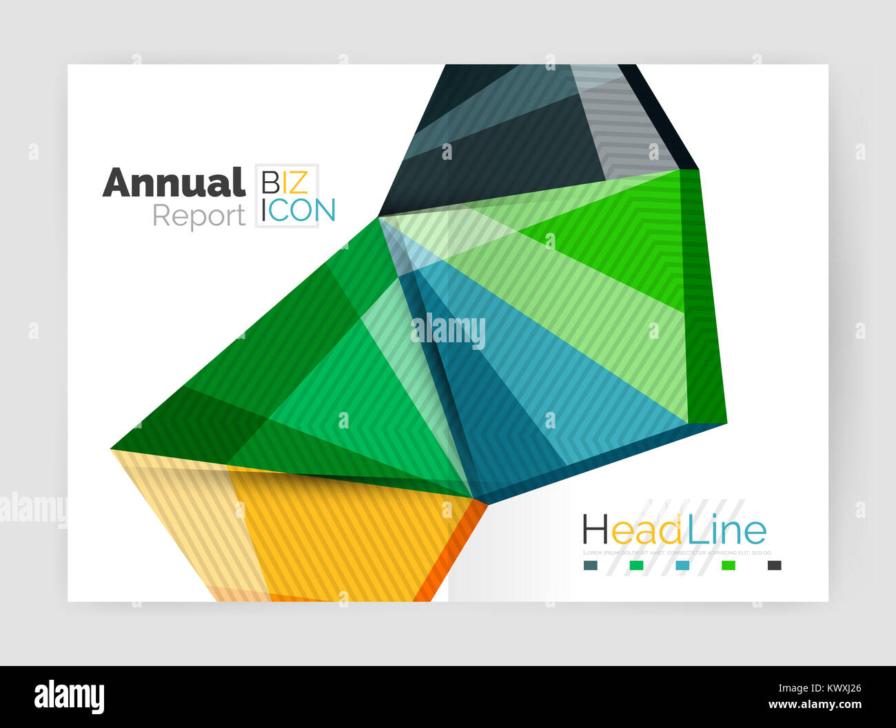 annual report geometric template, 3d shapes Stock Photo - Alamy