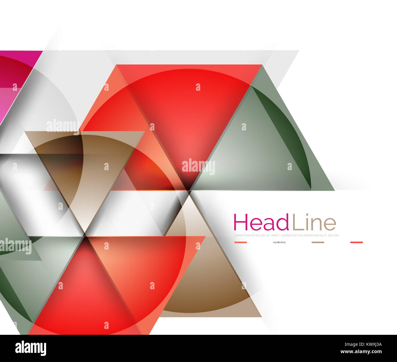 Colorful triangles on white background. Modern geometric banner ...