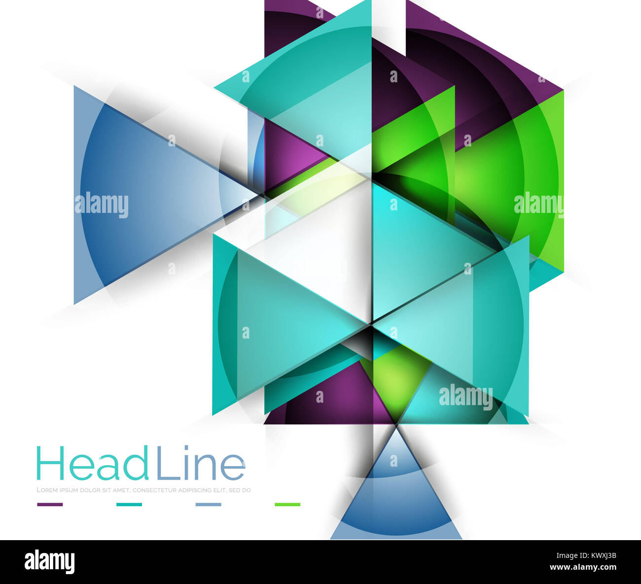 Colorful triangles on white background. Modern geometric banner ...