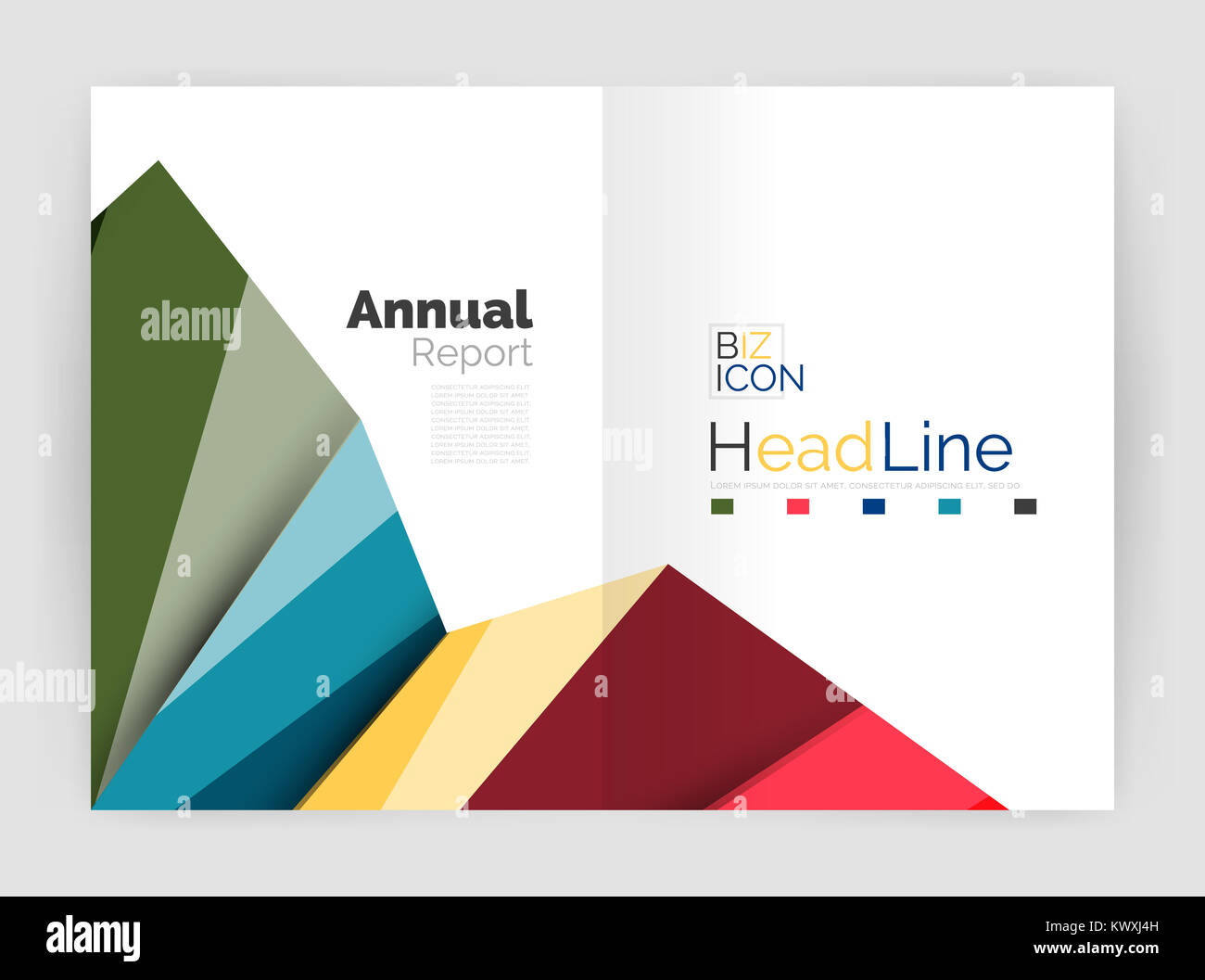 annual report geometric template, 3d shapes Stock Photo - Alamy