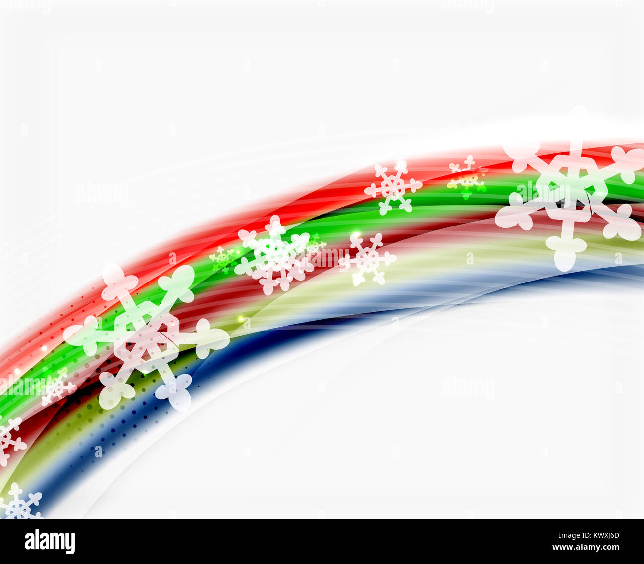 Christmas wave abstract background, curve line with snowflakes Stock ...