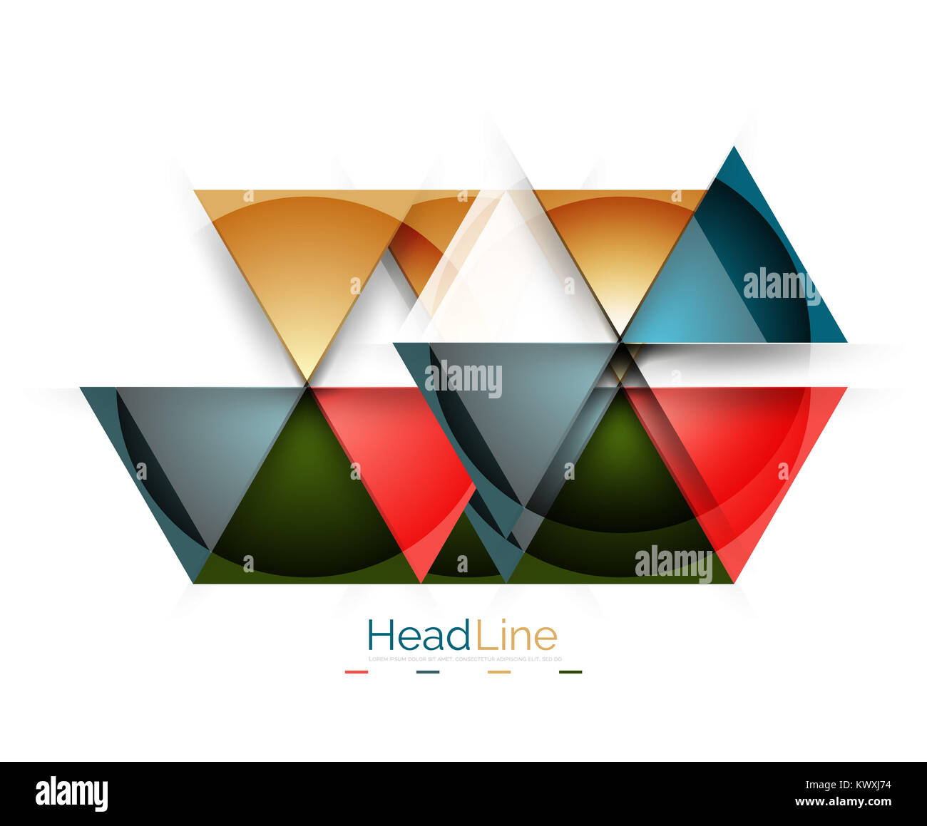 Colorful triangles on white background. Modern geometric banner ...