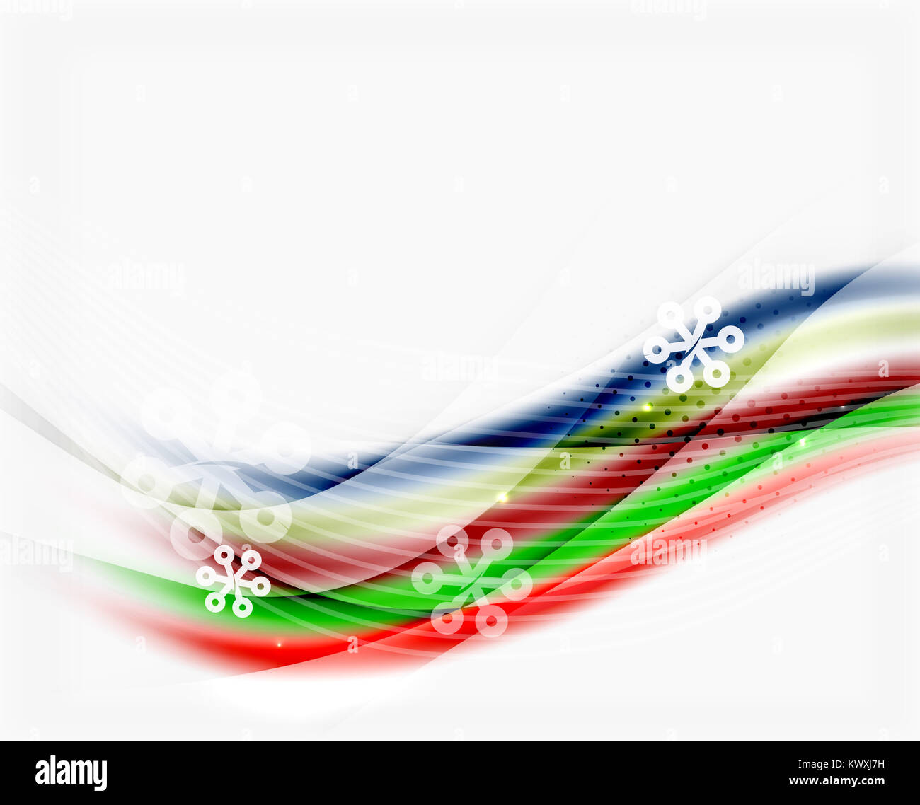 Christmas wave abstract background, curve line with snowflakes Stock ...