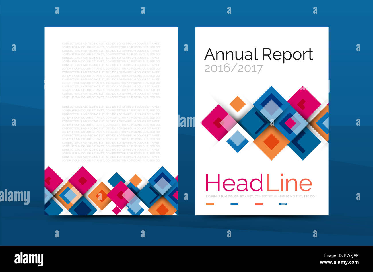 Set of front and back a4 size pages, business annual report design ...