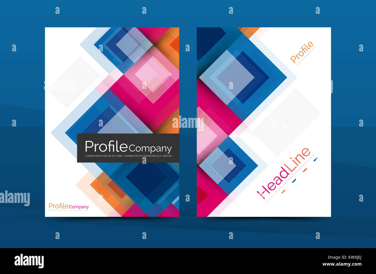 Set of front and back a4 size pages, business annual report design ...