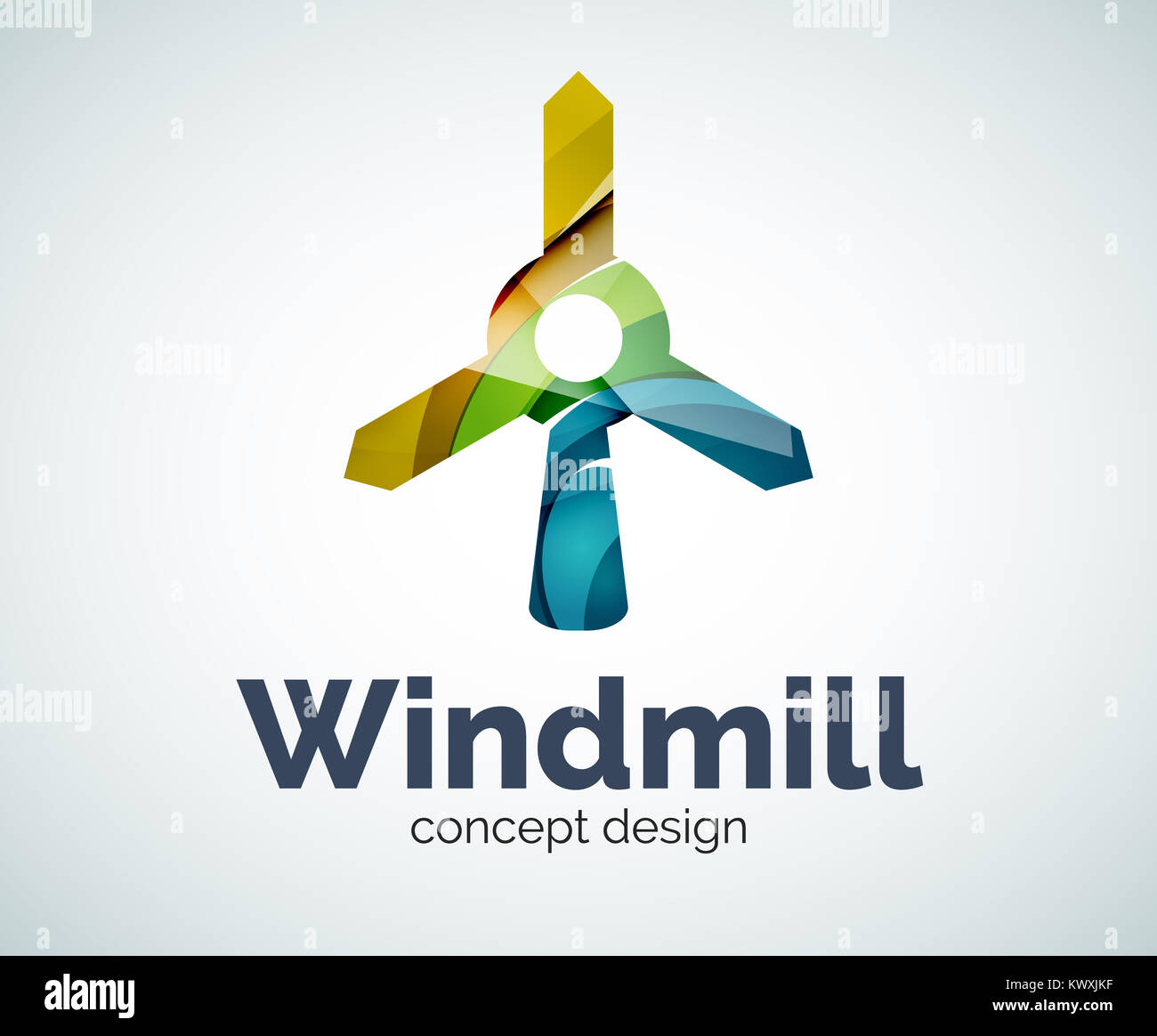 Windmill logo template, abstract elegant glossy business icon Stock ...