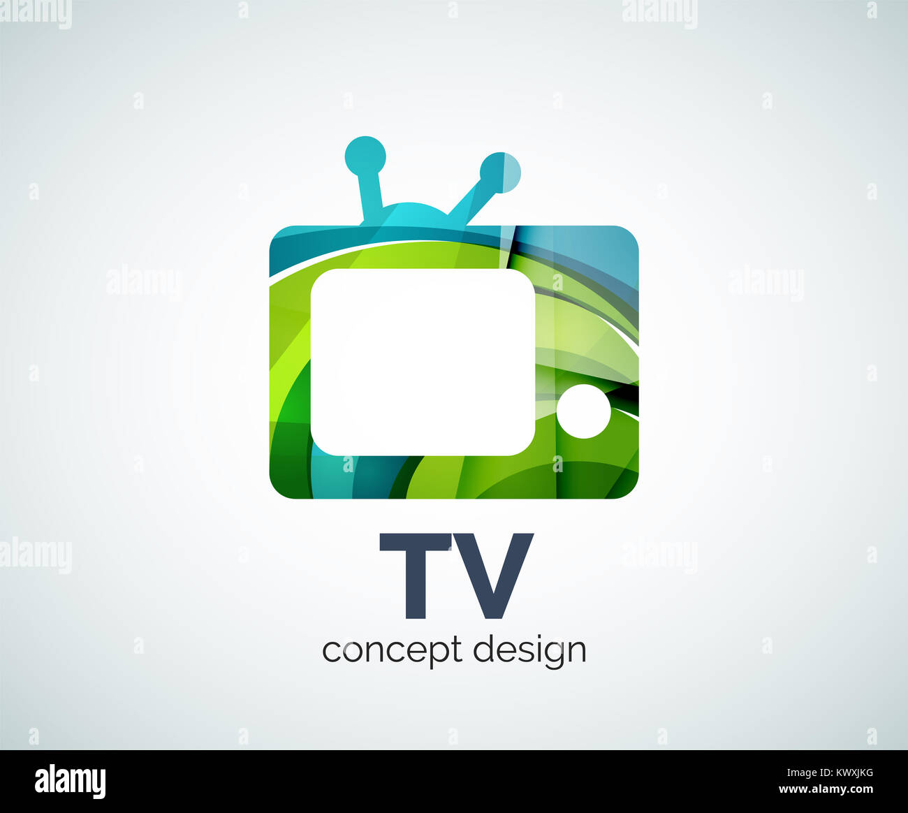 TV logo template, abstract elegant glossy business icon Stock Photo - Alamy