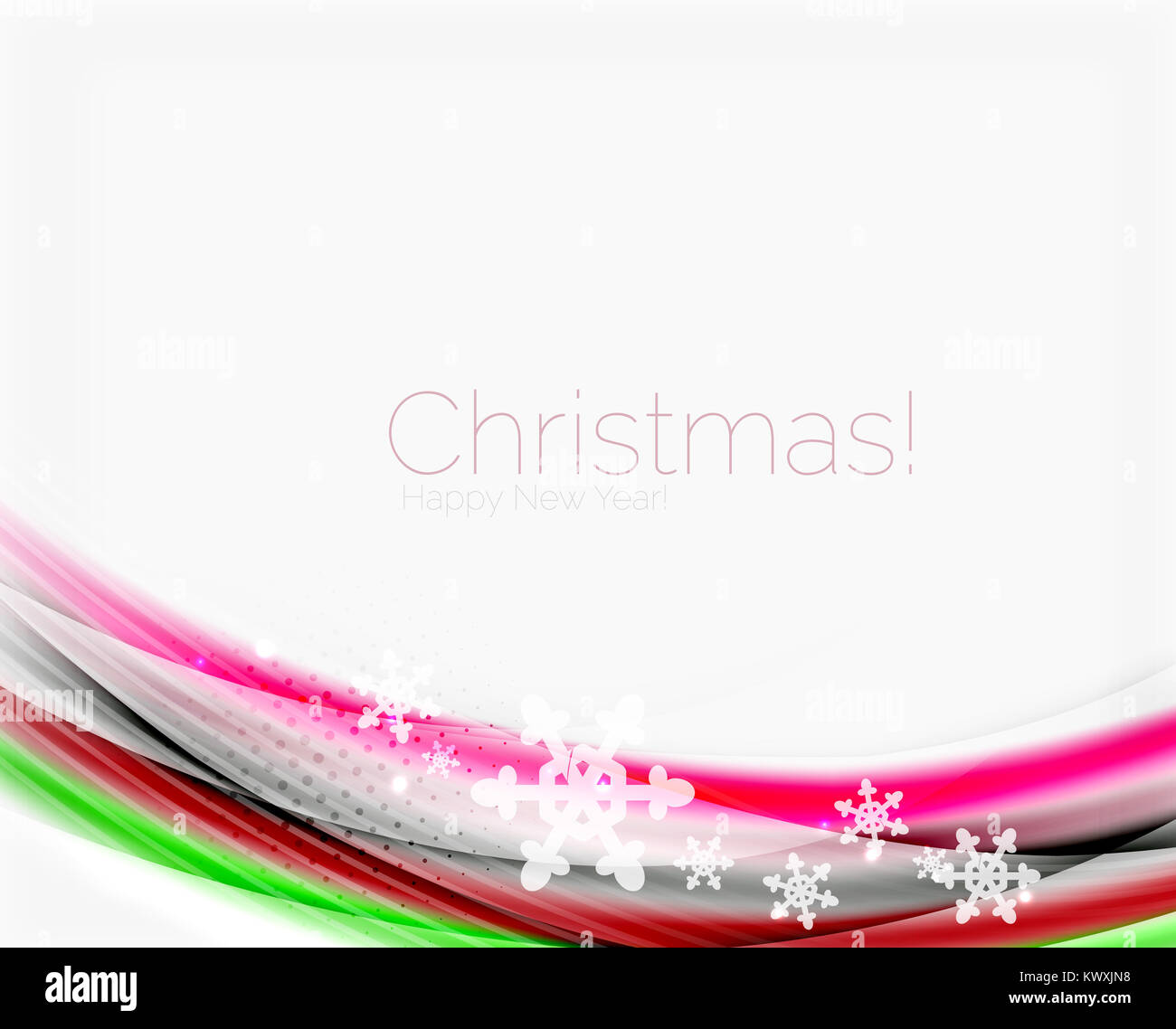 Christmas wave abstract background, curve line with snowflakes Stock ...