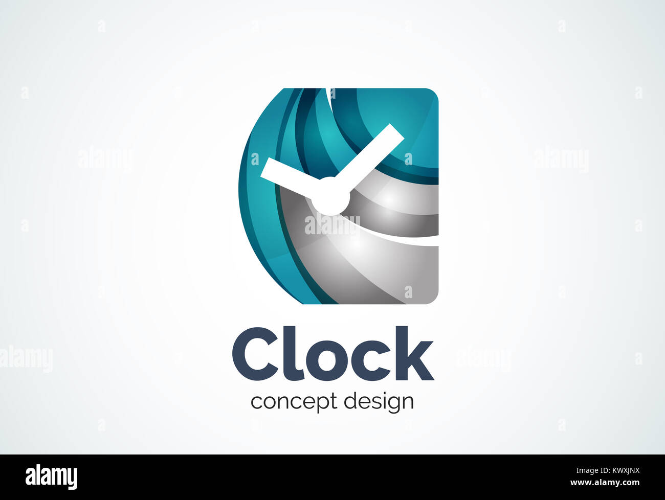 Clock logo template, time management business concept. Modern minimal ...
