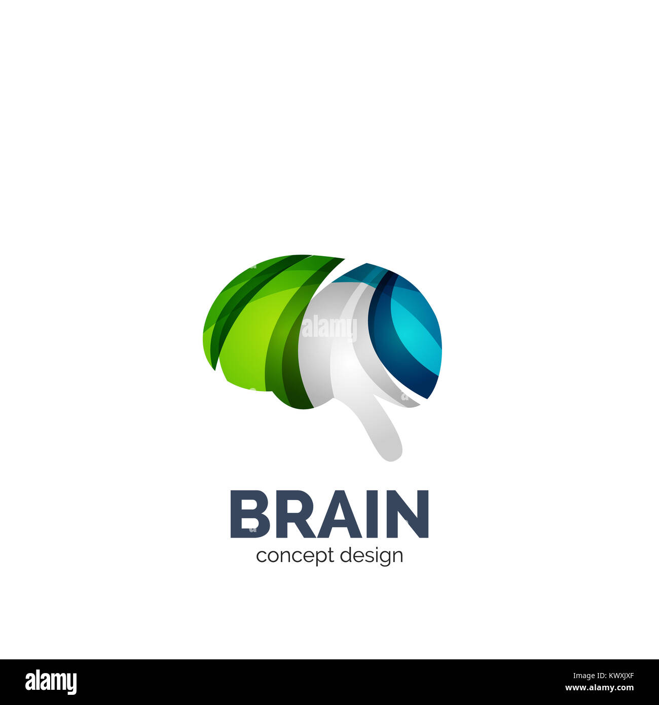 brain logo template, elegant geometric design Stock Photo - Alamy