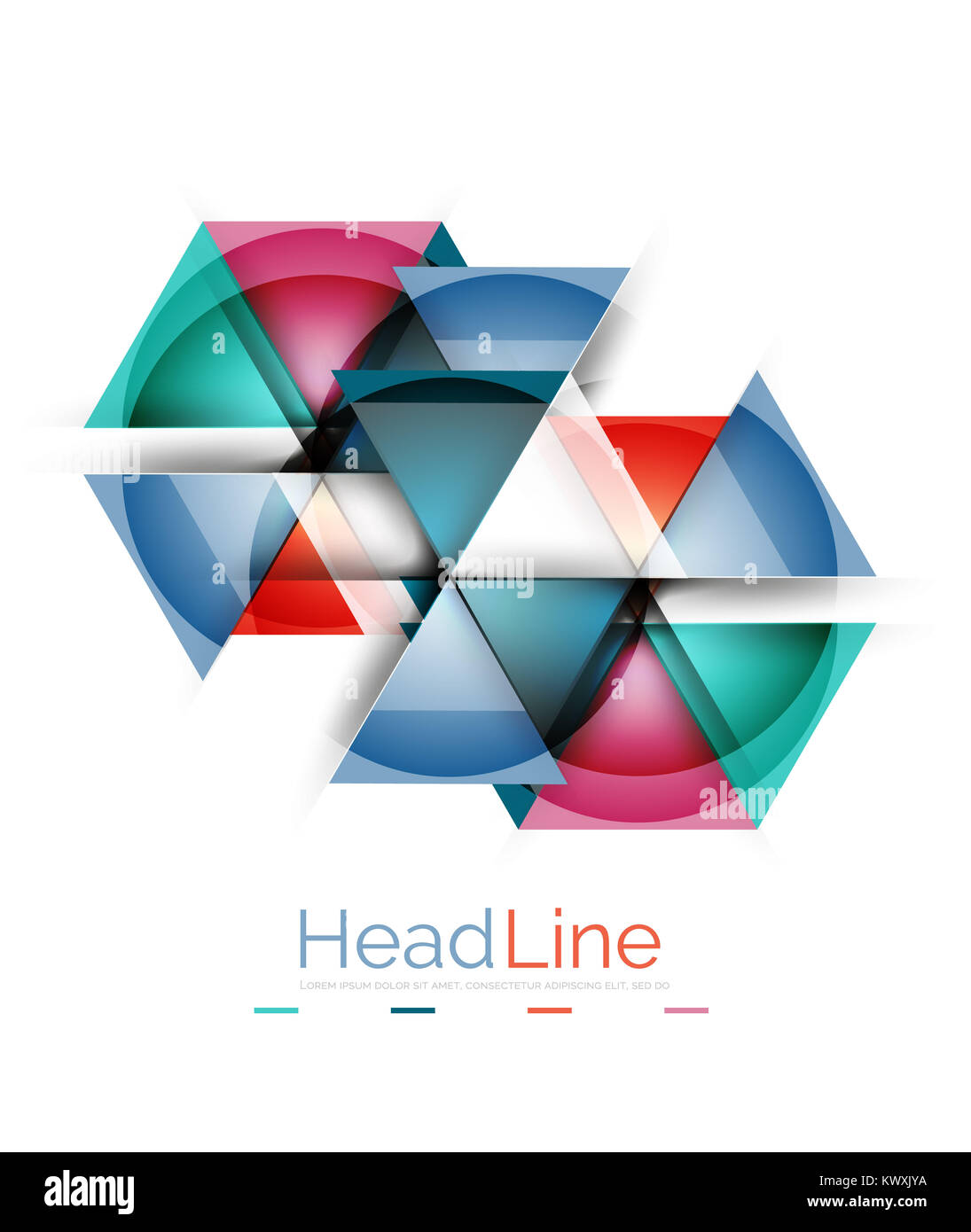 Colorful triangles on white background. Modern geometric banner ...