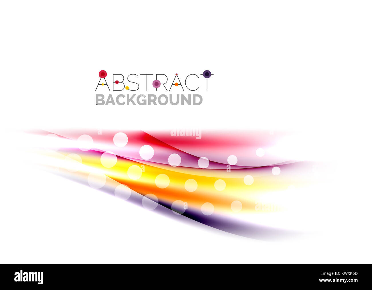 Shiny bright color lines with light effects and circles, wave abstract ...