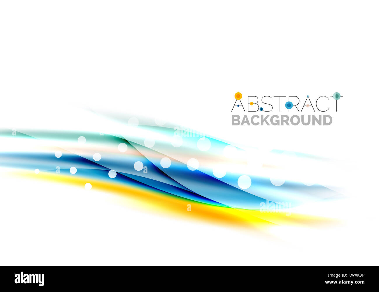 Color wavy lines with light shiny effects. Abstract background template ...