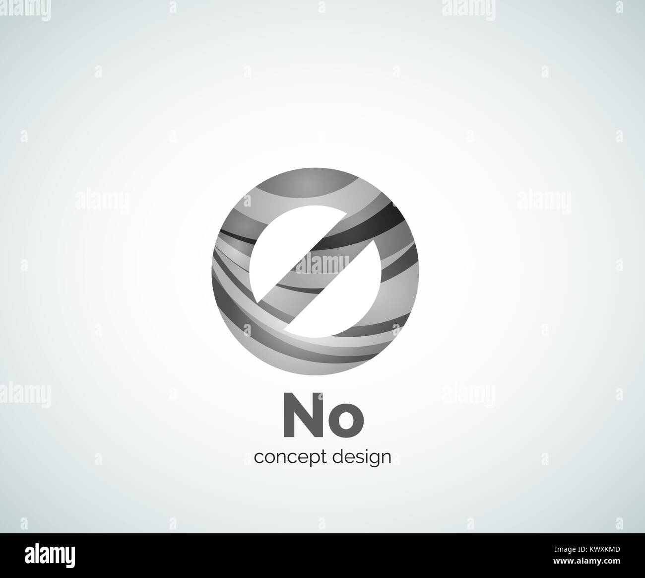 no concept, prohibition logo template, abstract business icon Stock ...
