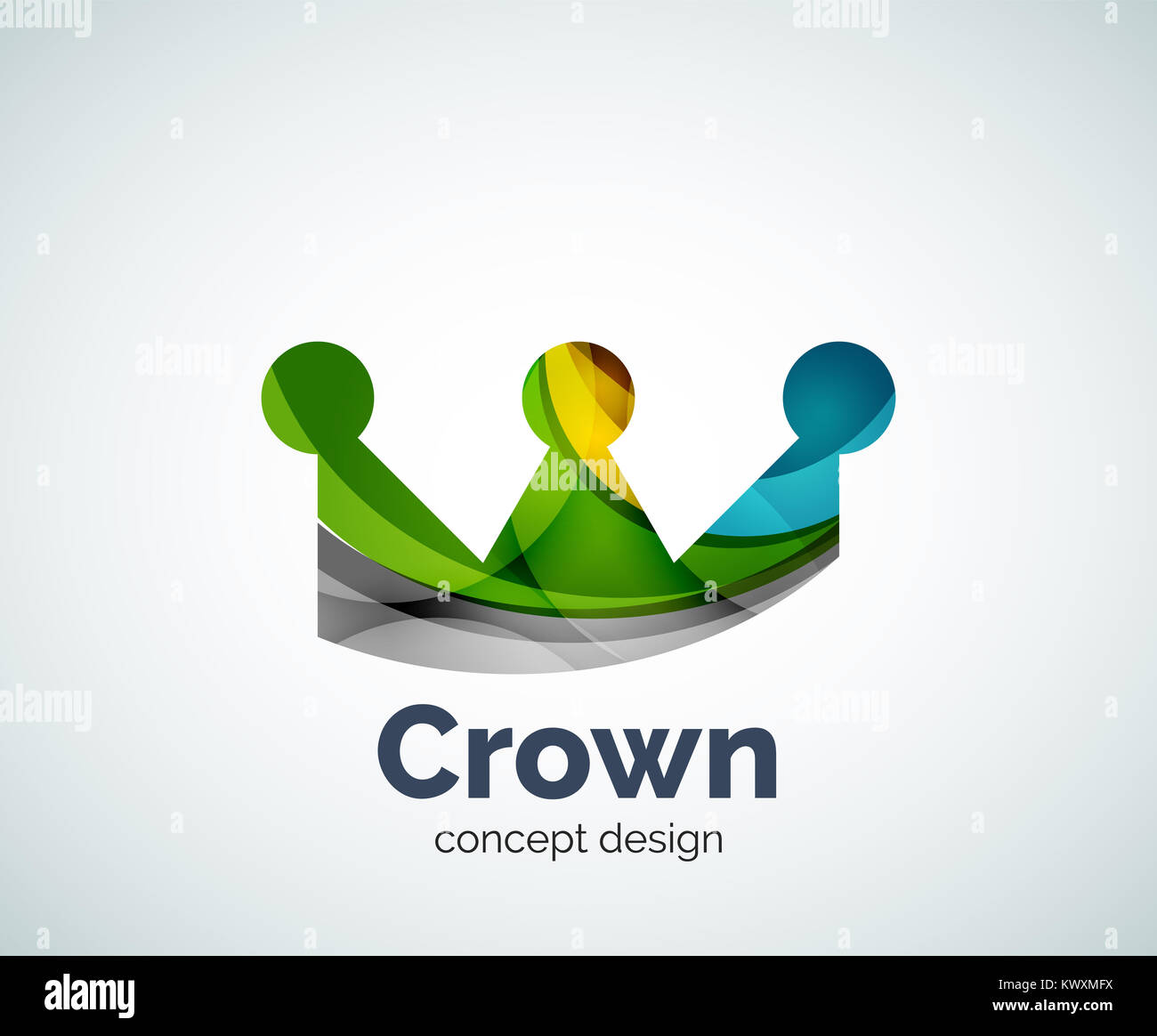 Crown logo template, abstract business icon Stock Photo - Alamy