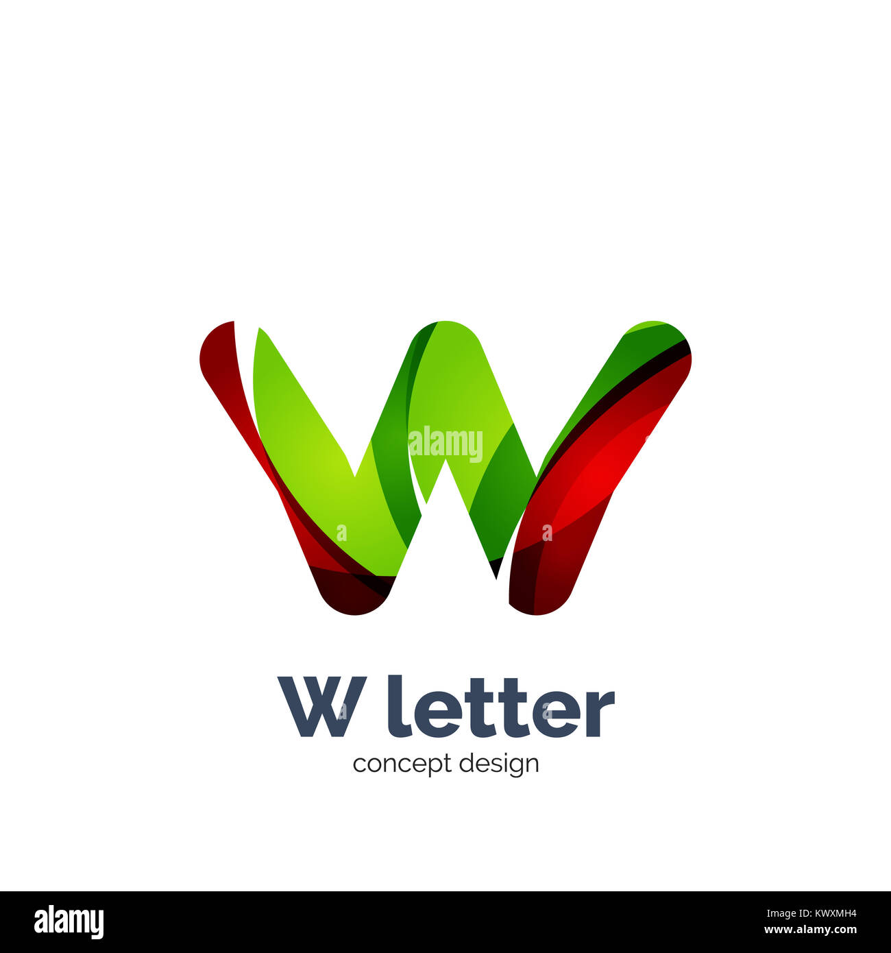 W letter logo, modern abstract geometric elegant design, shiny light ...