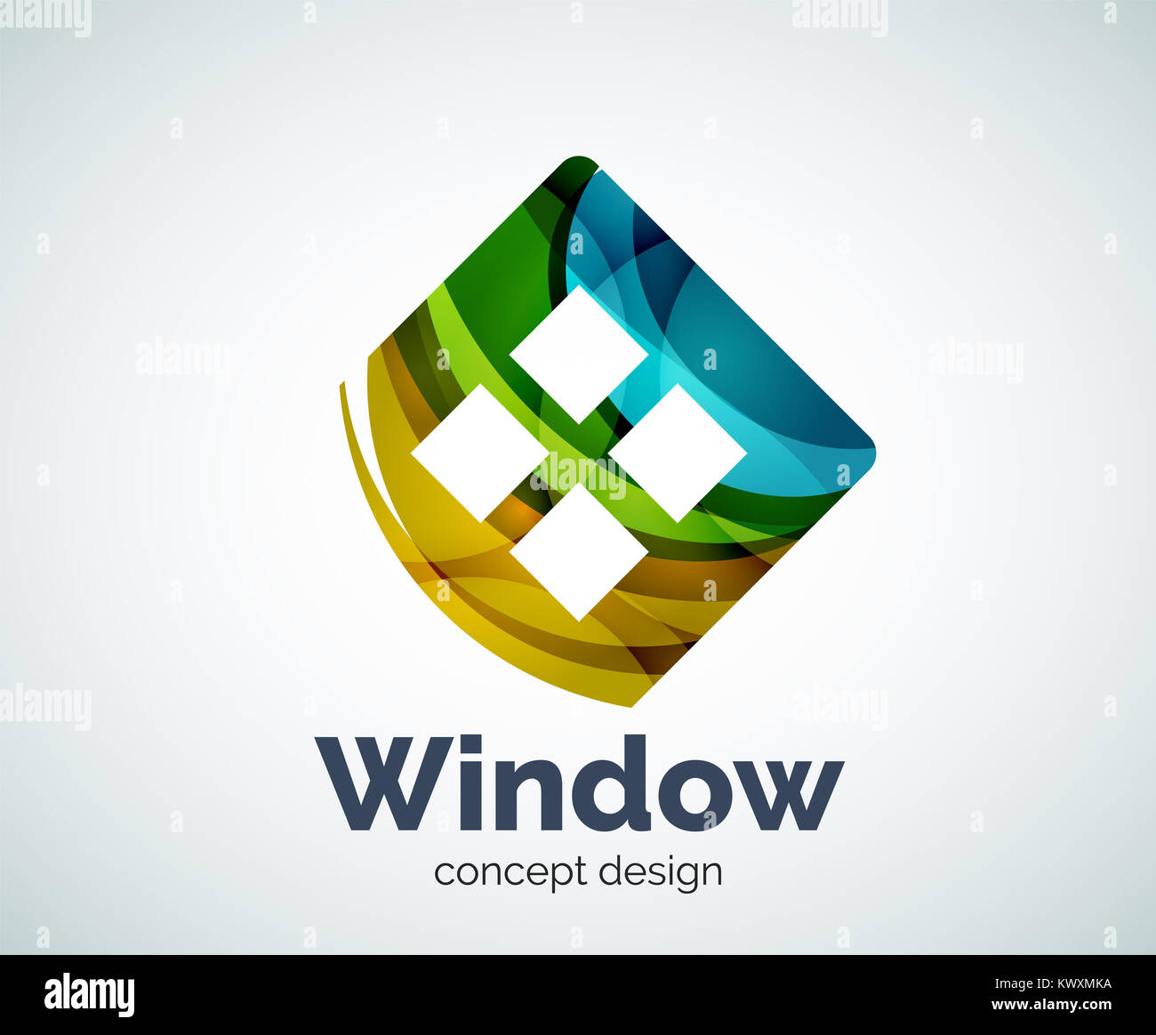 Window logo template, abstract business icon Stock Photo - Alamy