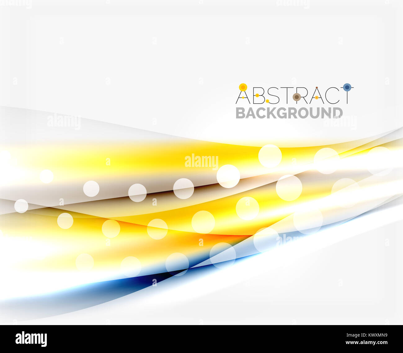 Shiny bright color lines with light effects and circles, wave abstract ...