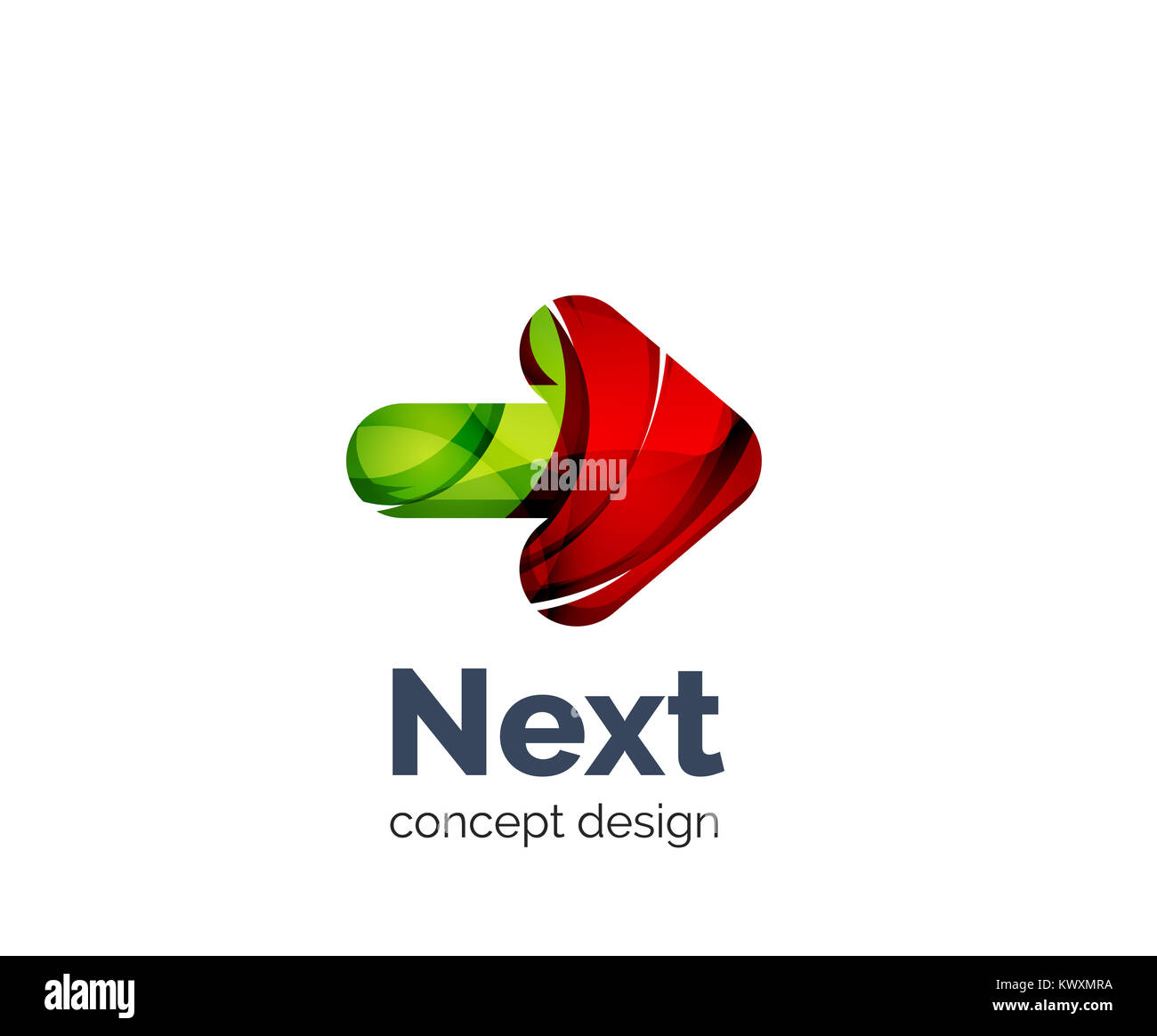 Next arrow logo business branding icon, created with color overlapping ...