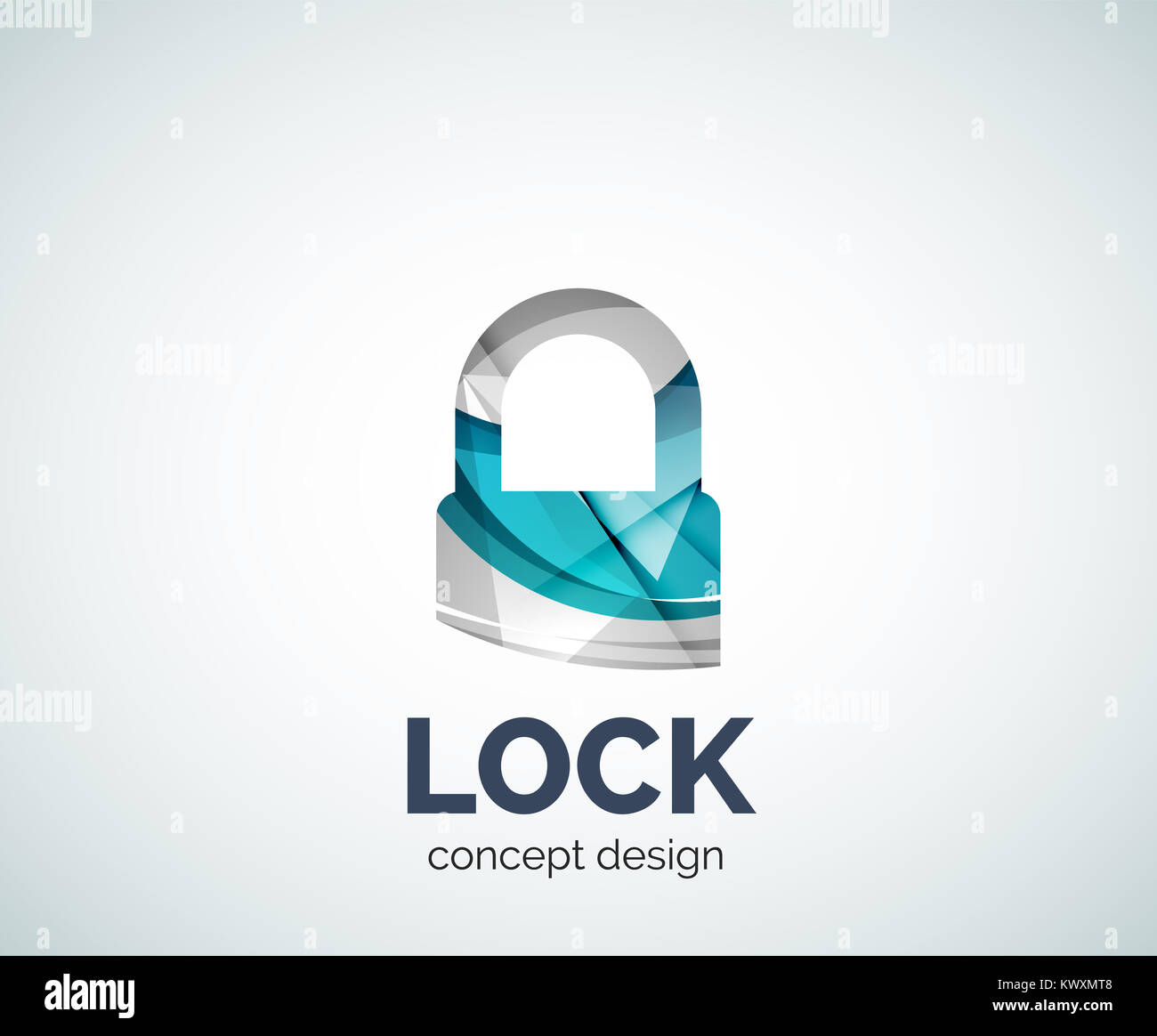 Lock logo business branding icon, created with color overlapping ...