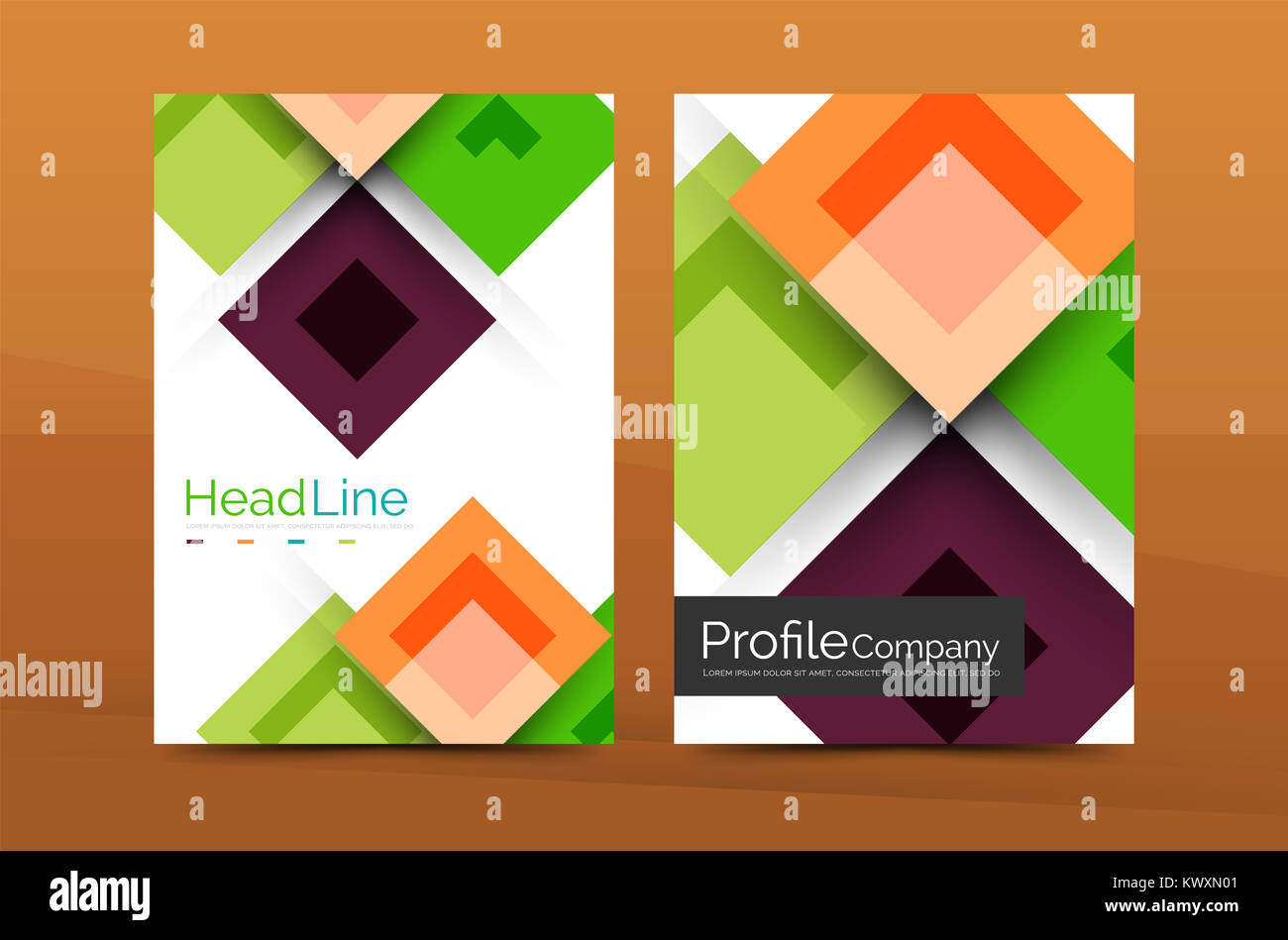 Set of front and back a4 size pages, business annual report design ...